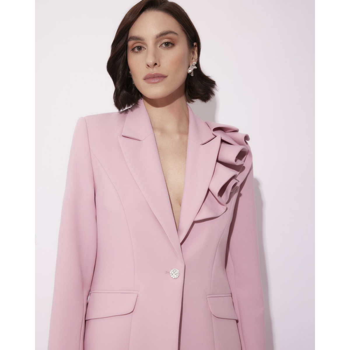 Elegancki garnitur damski w kolorze różowym Dallas