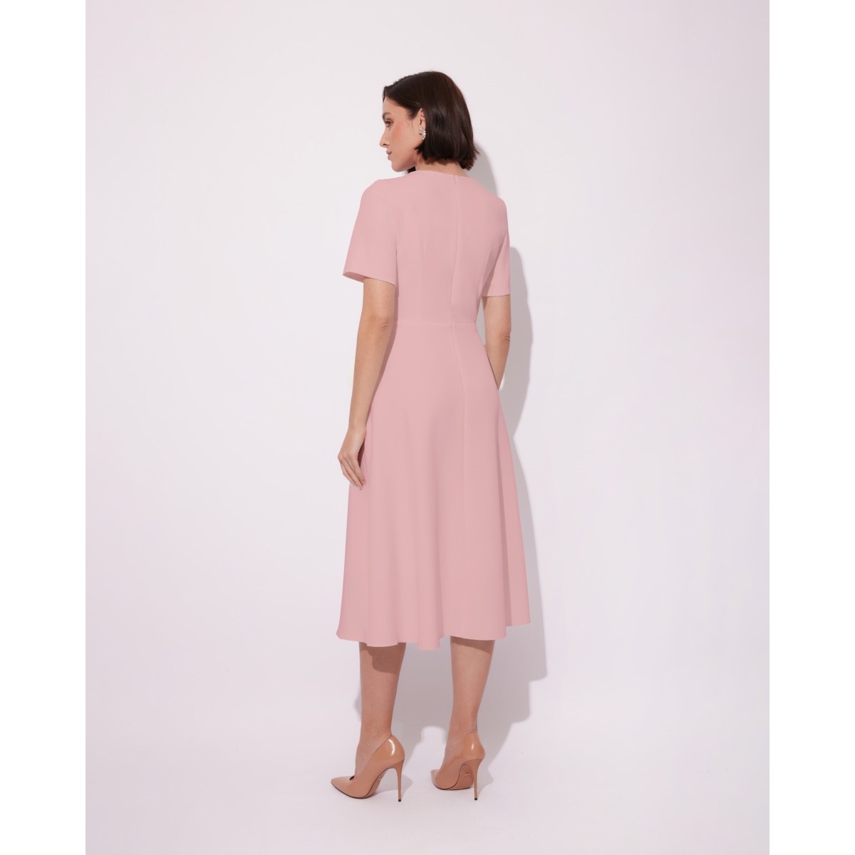 Wizytowa sukienka midi Zara róż